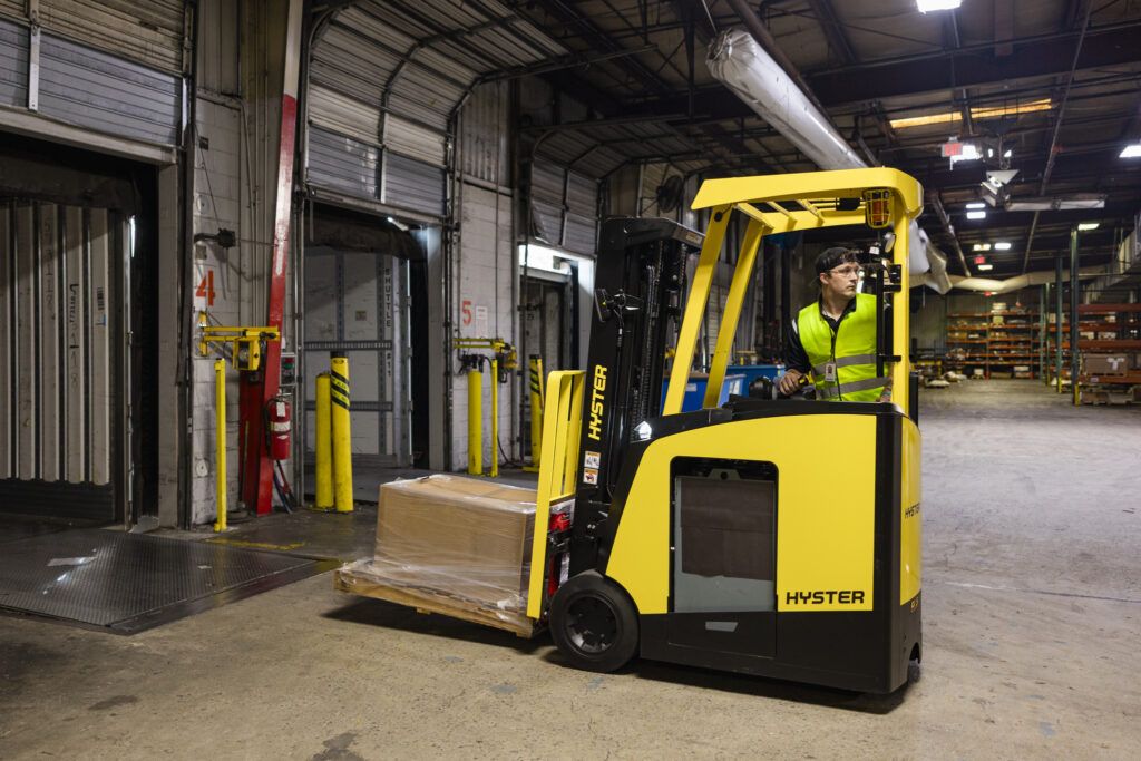 Hyster makes improvements to three-wheel stand up forklift | Industrial ...